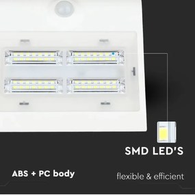LED Solární nástěnné svítidlo se senzorem LED/3W/3,7V 3000/4000K IP65 bílá