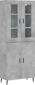 Skříň highboard betonově šedá 69,5x34x180 cm kompozitní dřevo 3198229