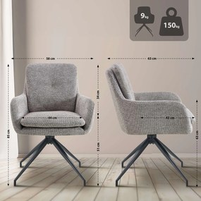 Sada 2 jídelních židlí Pickett látka – taupe
