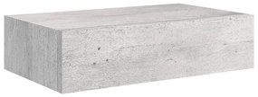 Petromila Nástěnné police se zásuvkou 2 ks betonově šedé 40x23,5x10cm MDF