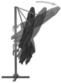 Konzolový slunečník s hliníkovou tyčí 300 x 300 cm antracitový - Default Title