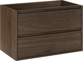 Koupelnová sestava Villa se zápustným umyvadlem a zrcadlem 80 cm ořech