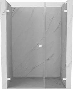 Mexen Lunar-B, L Otočné levé sprchové dveře 130 cm, 8mm čiré sklo, bílý profil, 832SL-130-050-20-00-L