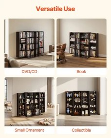 Úložná skříňka na média, 4patrový organizér na DVD VEVOR – 610 × 368 × 846 mm