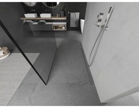 Mexen Kioto, sprchová zástěna Walk-In 150 x 200 cm, 8mm sklo černý vzor, ​​chromový profil, 800-150-002-01-70
