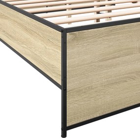Rám postele dub sonoma 120 x 190 cm kompozitní dřevo a kov 3279908