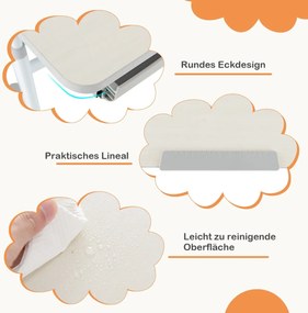 Costway Výškově nastavitelný psací stůl s naklápěcí deskou stolu a – šedá