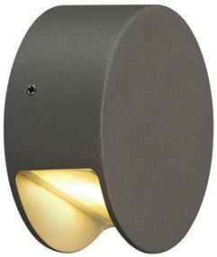 SLV 231015 Pema, nástěnné svítidlo pro svícení dolu, 4W LED 3000K, antracit, prům. 9cm