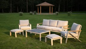 Sada zahradního nábytku pro 5 osob Houseland Aria bílá/šedá