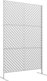 Outsunny Zahradní Dělící Stěna se 3 Díly s Inverzním Trojúhelníkovým Vzorem a Ocelovým Rámem pro Terasu a Zahradu 122x45x198 cm Bílá | Aosom