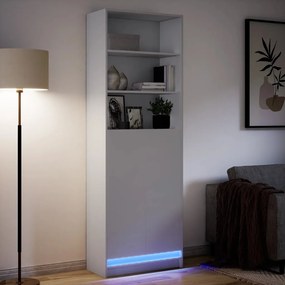 Skříň highboard s LED bílá 69 x 32,5 x 200 cm kompozitní dřevo 3307905