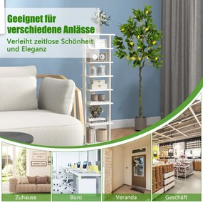 Costway Umělý citroník 160 cm v realistickém vzhledu s květináčkem a umělou