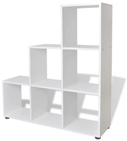 Schodovitá knihovna / police k vystavování 107 cm bílá 242552