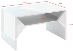 Konferenční stolek Tonfir (světle šedá + lesk bílý). 1055254