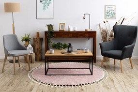 Dywany Łuszczów, Kusový koberec Berber 9000 pink kruh, 160x160 (průměr) kruh, růžová, obývací pokoj