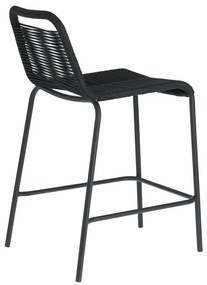 OnaDnes -20% Černá pletená barová židle Kave Home Lambton 62 cm