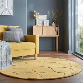 Flair Rugs koberce Kusový koberec Moderno Gigi Ochre kruh - 160x160 (průměr) kruh cm