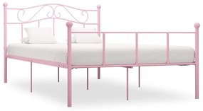 Rám postele růžový kov 160 x 200 cm