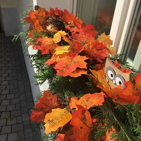3D umělá podzimní girlanda listy 200 cm, plast IP 44