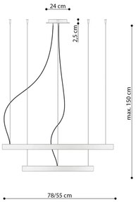 Thoro TH.176 - LED Lustr na lanku RIO LED/80W/230V CRI90 3000K bílá