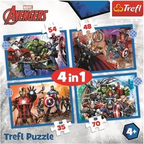 Trefl - Puzzle - Stateční Avengers 4v1 / 35|48|54|70 / 28.5 x 20x5 cm