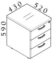 Kontejner Visio 52x43 cm Barva: Javor