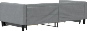 Válenda s přistýlkou a zásuvkami světle šedá 100x200 cm textil 3196619