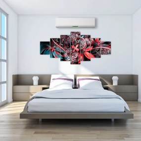 Abstraktní obraz exotických květů (210x100 cm)