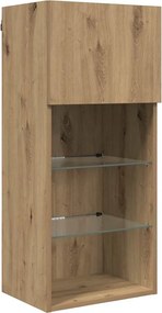 TV nástěnné jednotky s LED 5 ks Artisanový dub kompozitní dřevo 3402981