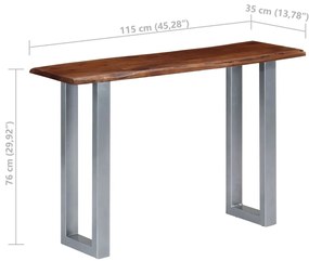 vidaXL Marketos Konzolový stolek 115 x 35 x 76 cm masivní akácie a železo