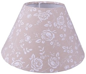 Béžové stínidlo lampy s květy růží - Ø 26*15 cm / E27
