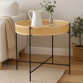 Ratanový kulatý konferenční stolek v přírodní barvě ø 60 cm Depok – Premier Housewares
