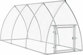 Klec pro kuřata stříbrná 300 x 105 x 120 cm pozinkovaná ocel 172553