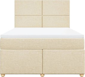 Box spring postel s matrací krémová 140x190 cm textil 3293573