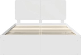 Rám postele s čelo Bílá 150 x 200 cm Masivní borové dřevo 3412470