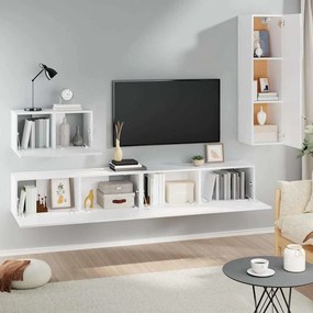 4dílný set TV skříněk bílý kompozitní dřevo 3114326
