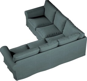 Potah na pohovku IKEA  Ektorp rohová barva modrá látka pletený vzor