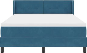 Postel s boxspringem s čelo Tmavě modrá 190 x 140 cm samet 3341466
