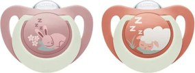 Dudlík NUK First Choice Night 0-6m 2 ks Bunny/Sheep velikost 0-6 m