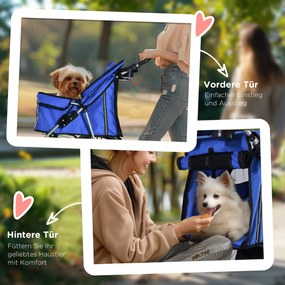 PawHut Kočárek pro psy Dog Buggy Pet Dog Buggy Stroller Jogger Trailer Blue | Aosom