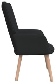Relaxační křeslo Hutton se stoličkou - textil | černé
