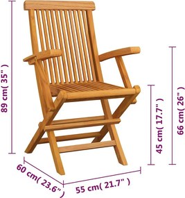 Skládací židle 4 ks z masivního teakového dřeva 3065528