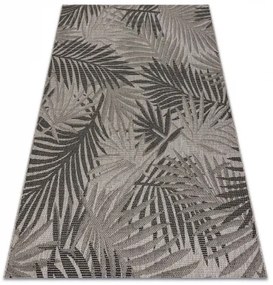 Dywany Luszczow Kusový koberec SIZAL FLOORLUX 20504 LISTY stříbro / černý DŽUNGLE Rozměr koberce: 200 x 290 cm