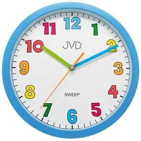 Modré barevné tiché netikající dětské hodiny JVD sweep HA46.1