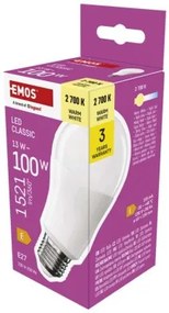 Emos lighting LED žárovka Classic A60 / E27 / 13 W (100 W) / 1521 lm / teplá bílá 1525733281