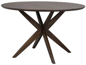 ROWICO Kulatý jídelní stůl CALVERTON hnědý 120cm 120652
