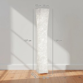 HOMCOM Stojací lampa s papírovým stínidlem, nožní spínač, 3 úrovně jasu, bílá