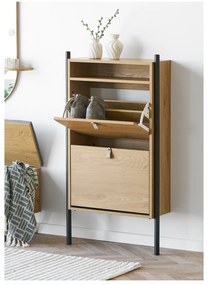 Výklopný botník v dekoru dubu v přírodní barvě 62x118x26 cm Barco – House Nordic