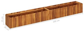Zahradní vyvýšený záhon 200 x 30 x 25 cm masivní akáciové dřevo,  45920