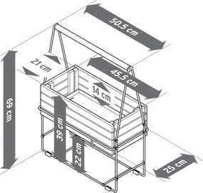 Tchibo - Truhlík na bylinky se stojanem »Elin« - barva: černá